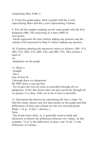 Determination of DensityRequired materials provided in t | DOCX