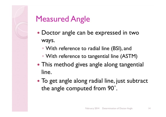 Determination of doctor angle | PDF