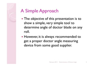 Determination of doctor angle | PDF