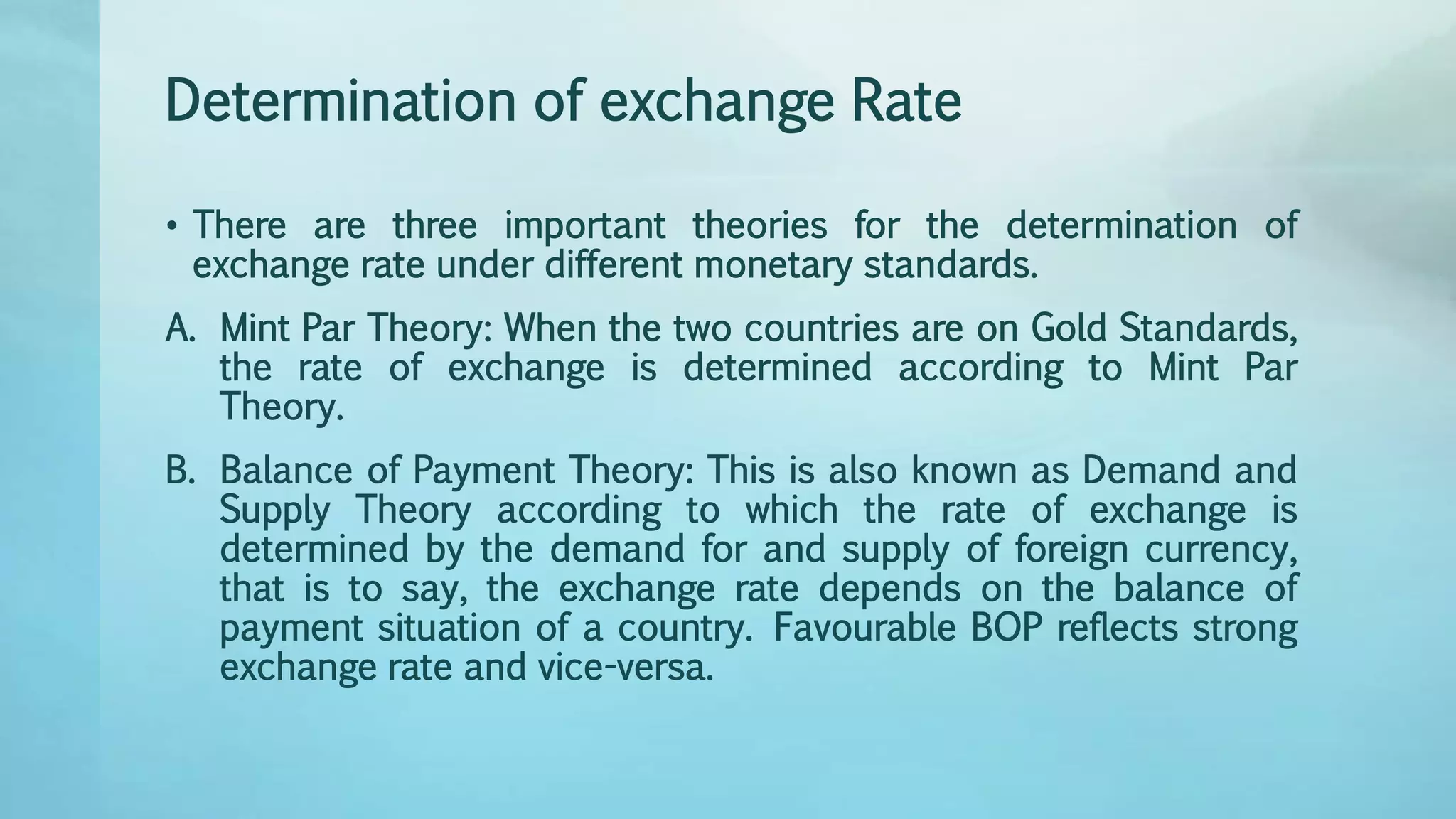 Determination of exchange rate chapter 6 | PPSX