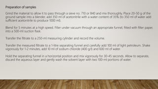 Determination of foreign matter, heavy metals, pesticide residues ...