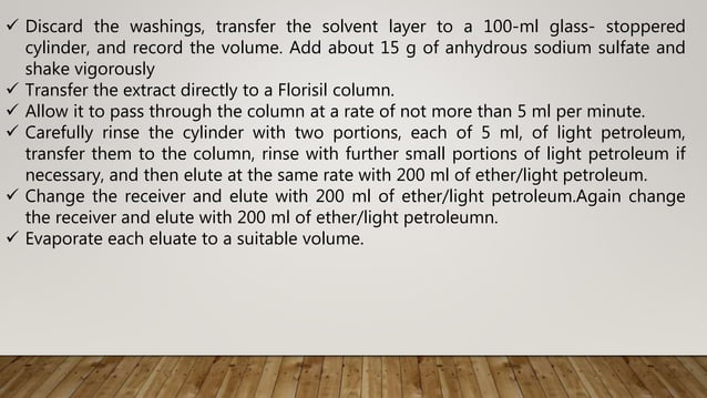 Determination of foreign matter, heavy metals, pesticide residues ...