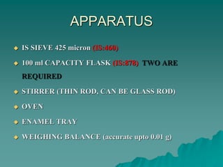 Determination of free swell index of soils | PPTX