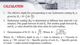 Determination of grain size analysis by hydrometer test | PPTX