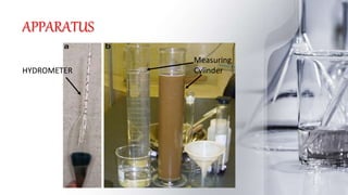 Determination of grain size analysis by hydrometer test | PPTX