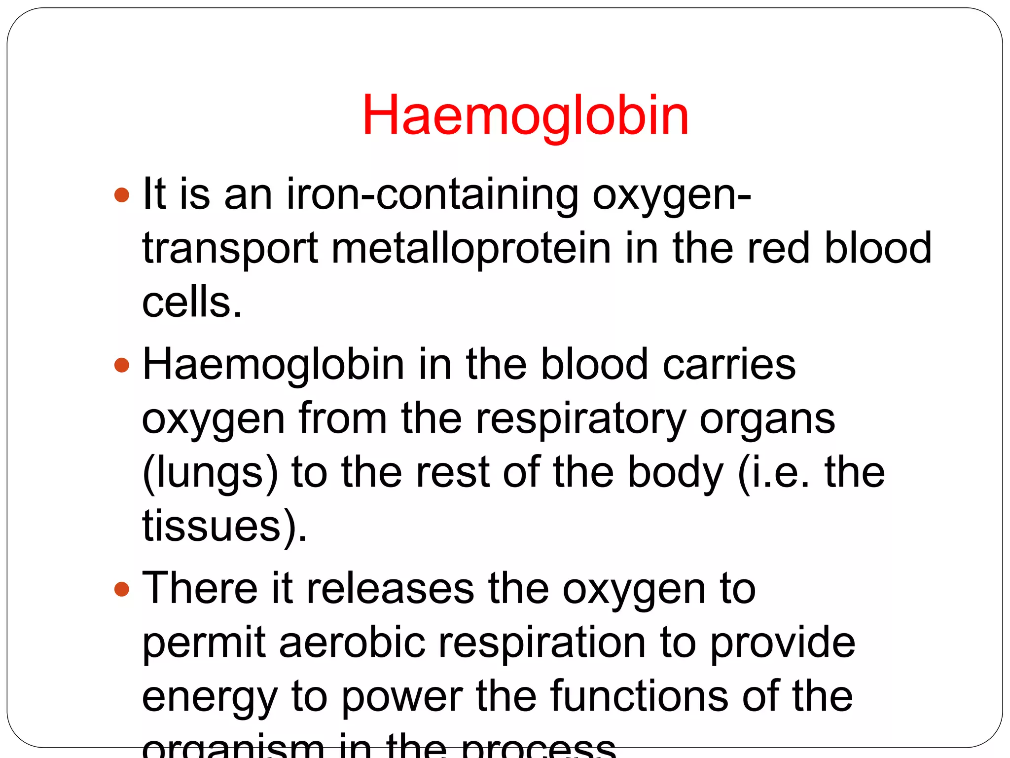 Determination of haemoglobin | PPTX