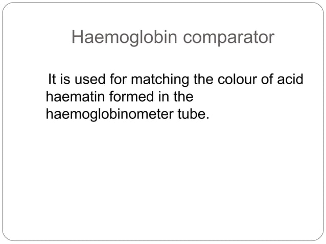 Determination of haemoglobin | PPTX | Blood Disorders | Diseases and ...