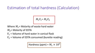 Determination of hardness and alkalinity of waste water | PPTX