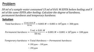Determination of hardness and alkalinity of waste water | PPTX