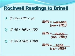 Determination of hardness of metals | PPT