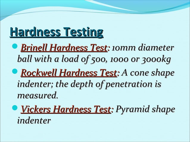 Determination of hardness of metals | PPT | Physics | Science