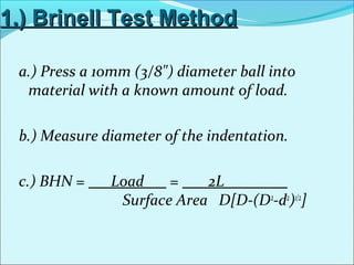 Determination of hardness of metals | PPT