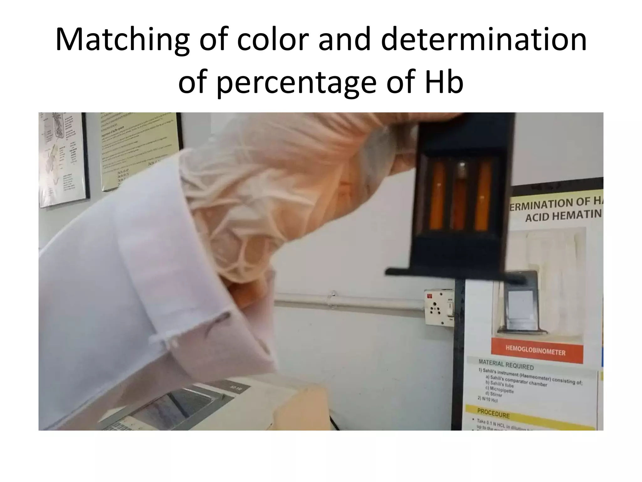 Determination of hemoblobin by acid hematin method by Prof. Dr ...