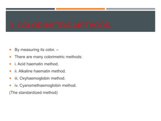 Determination of hemoblobin by acid hematin method by Prof. Dr ...