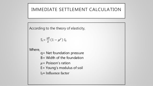 Determination of Immediate Settlement
