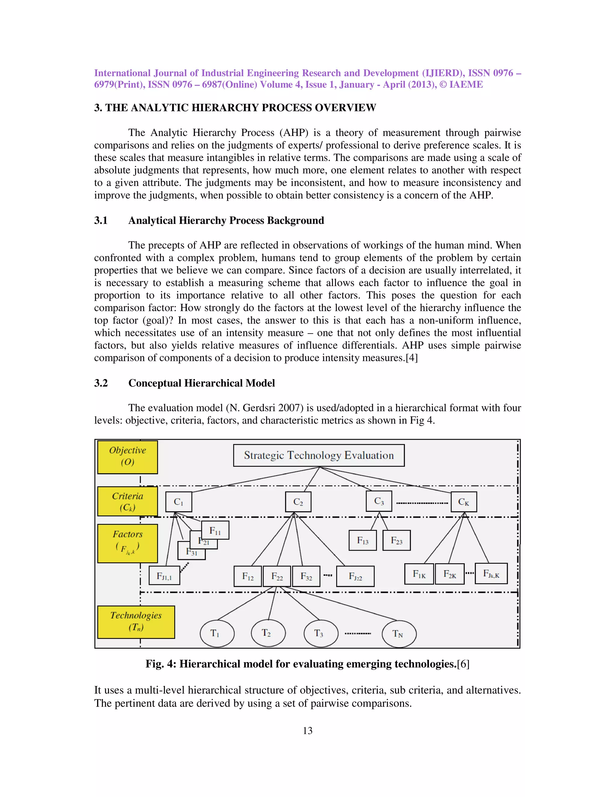 Determination Of Importance Of Criteria Analytic Hierarchy Process Ahp Pdf