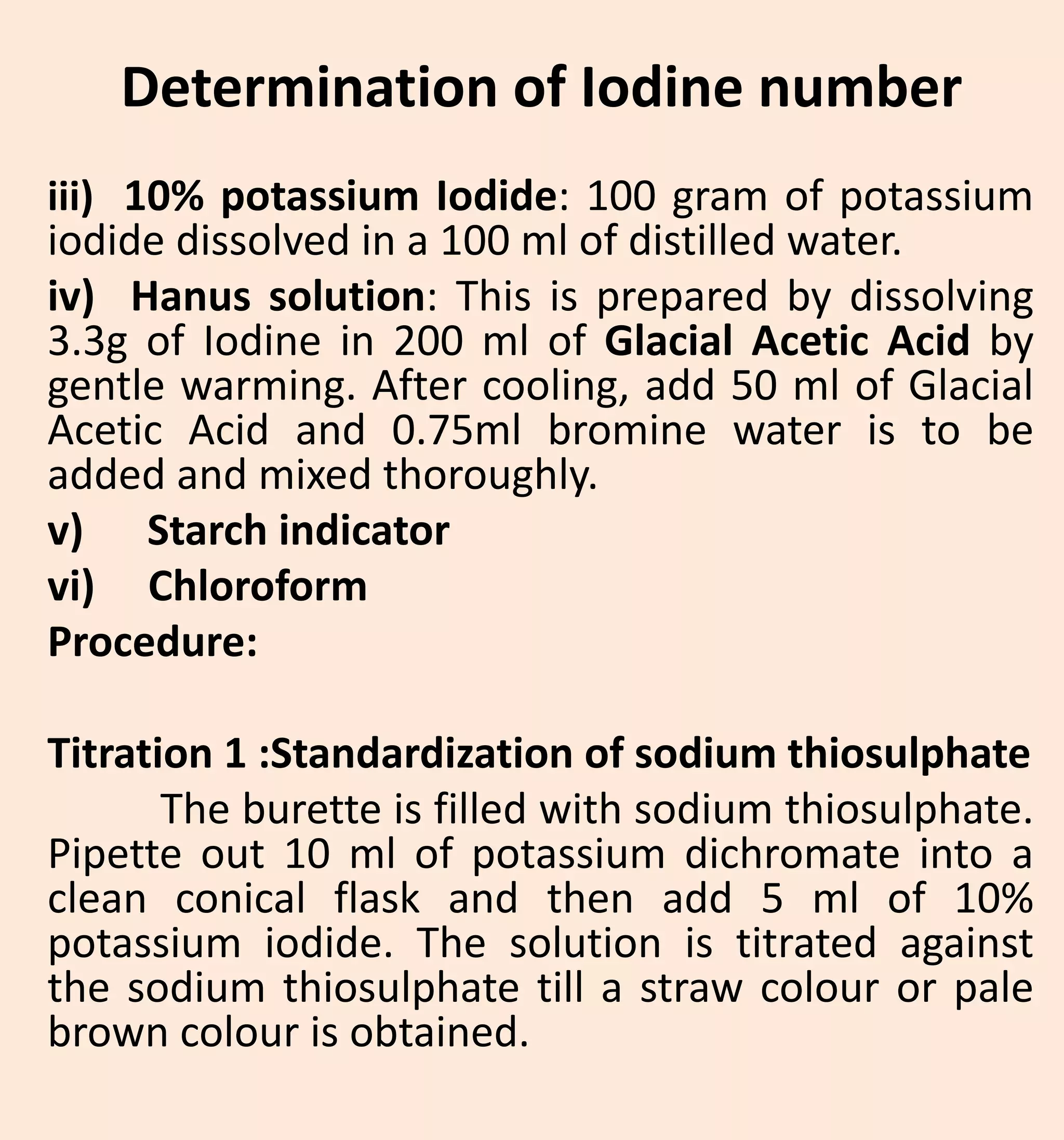 Determination of iodine number in oil | PPTX