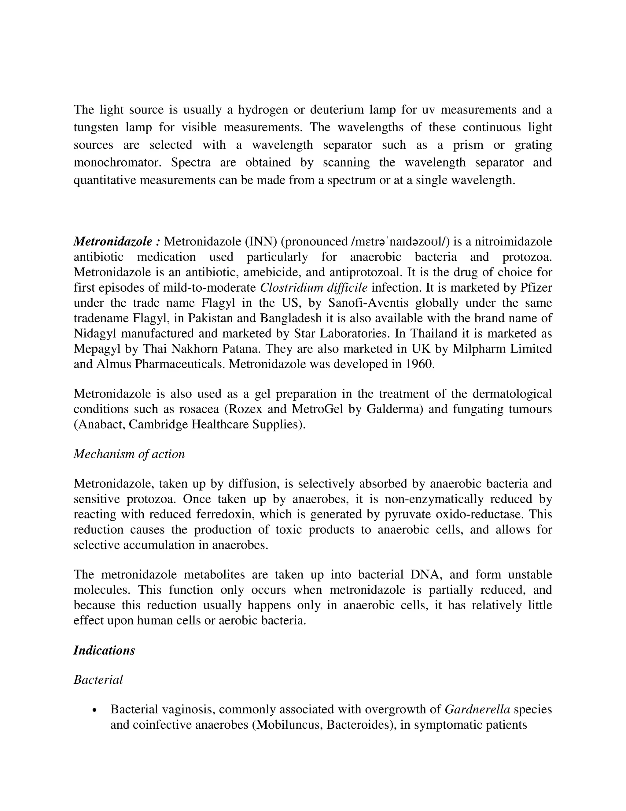 Determination of metronidazole from the solid dosage form | PDF