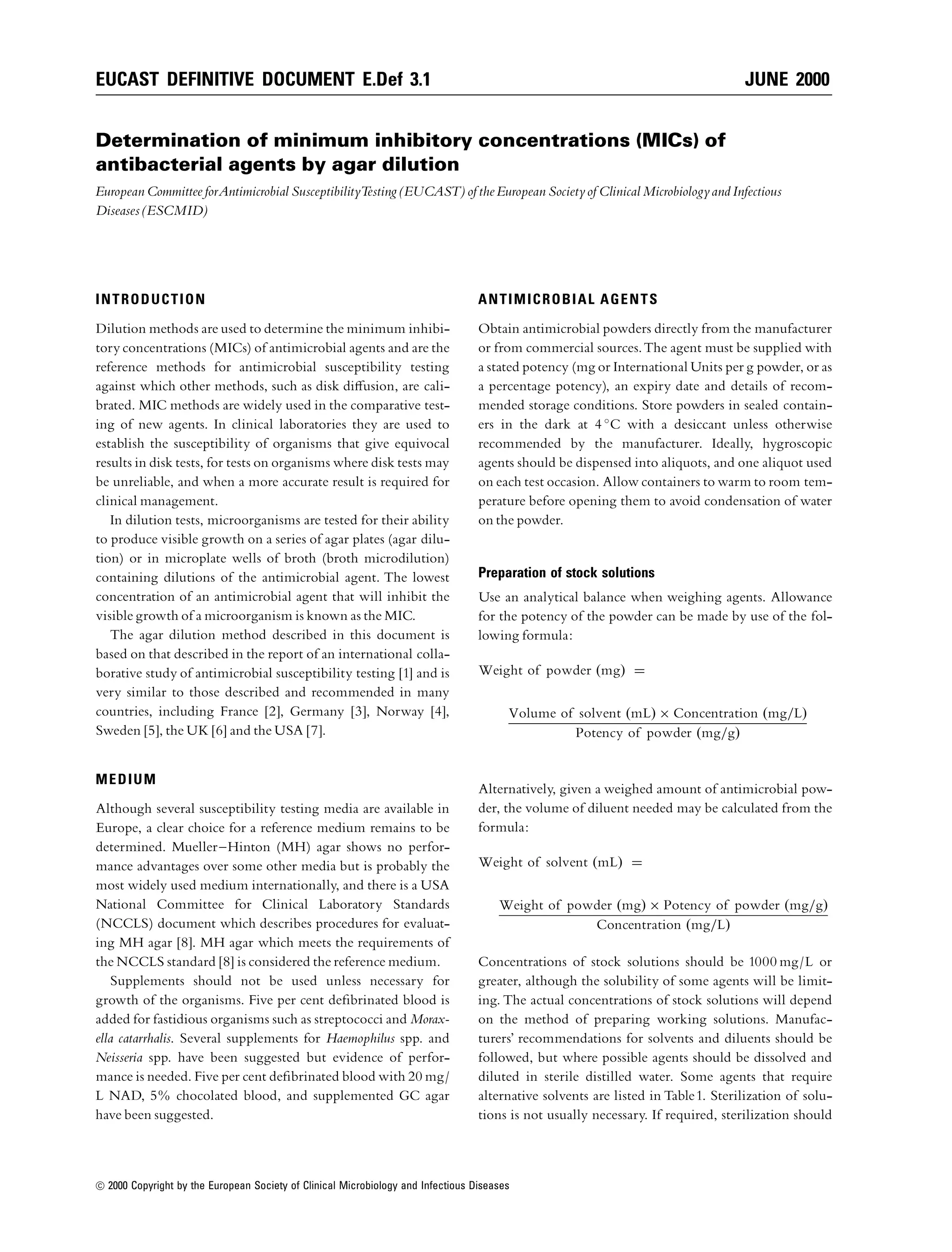 Determination of minimum inhibitory concentrations (mi cs) of 2000 | PDF
