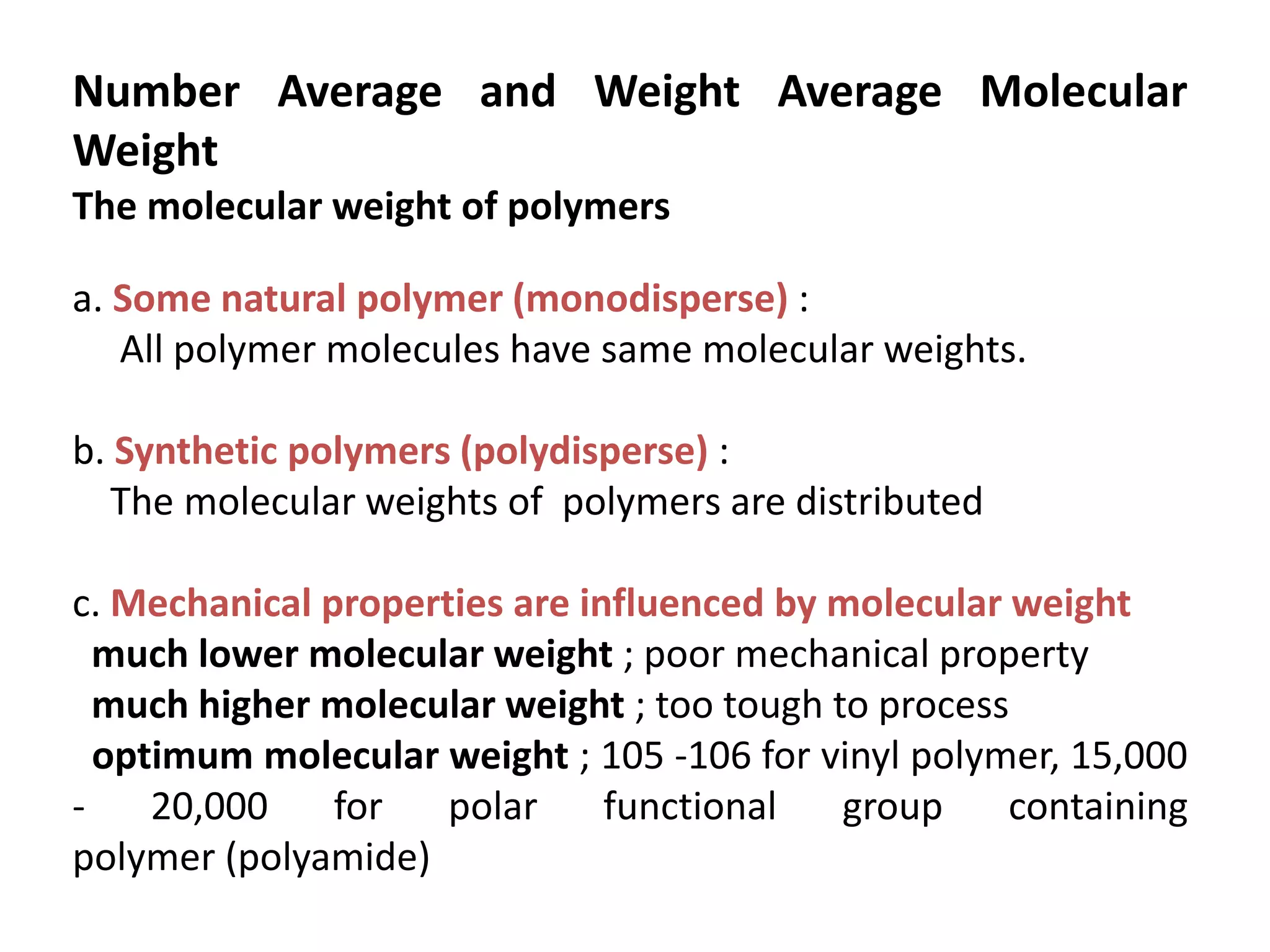 Determination of molecular weight of polymers by visometry | PPTX