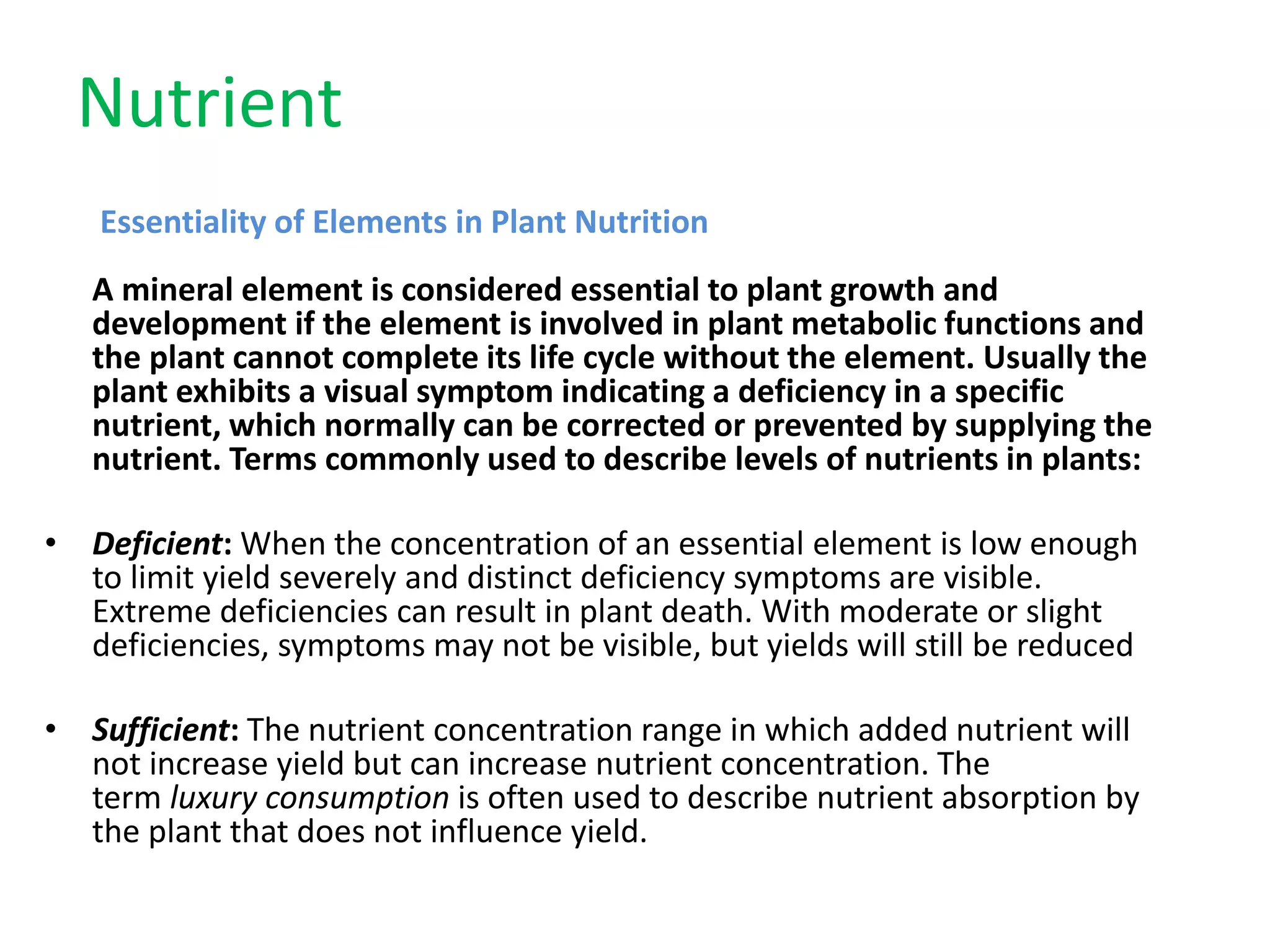 Determination of nutrient need for yield potentiality of crop plants | PPTX