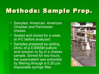 Determination of Organic Acids in Cheese by HPLC Methods | PPT