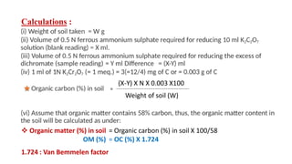Determination of organic matter and organic carbon from soil | PDF