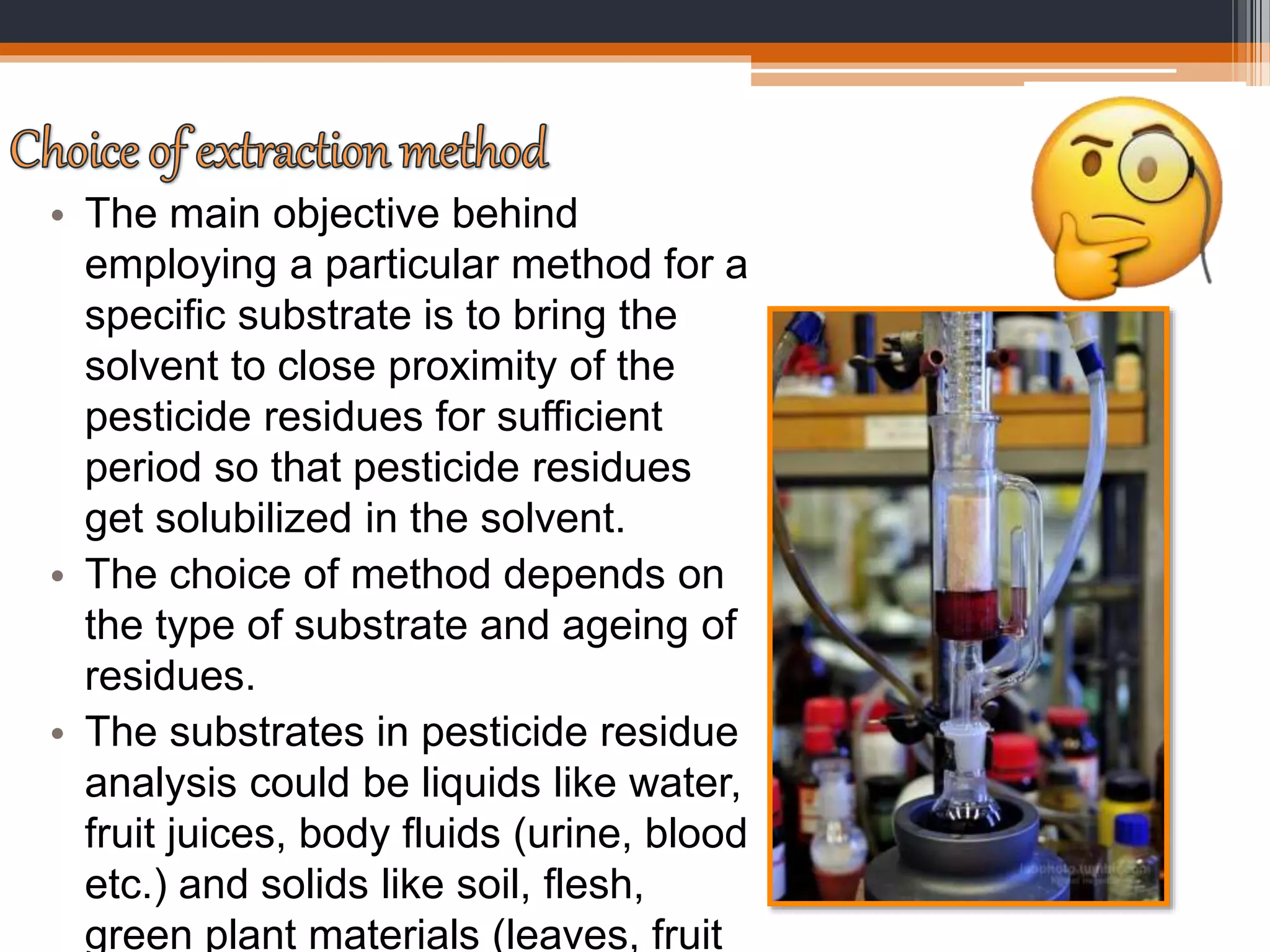 Determination of pesticides residue in grains,fruits, vegetables,milk ...