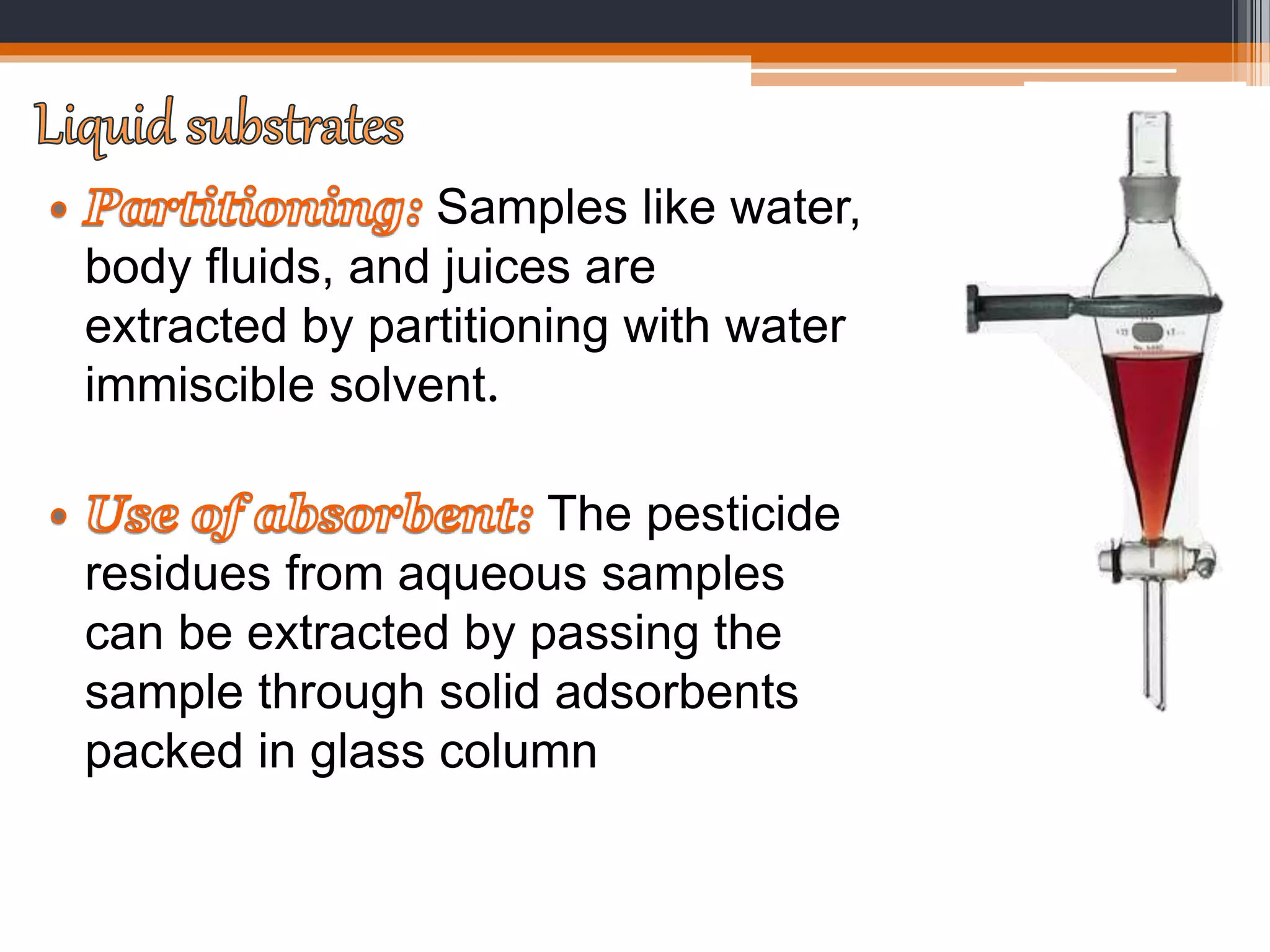 Determination of pesticides residue in grains,fruits, vegetables,milk ...