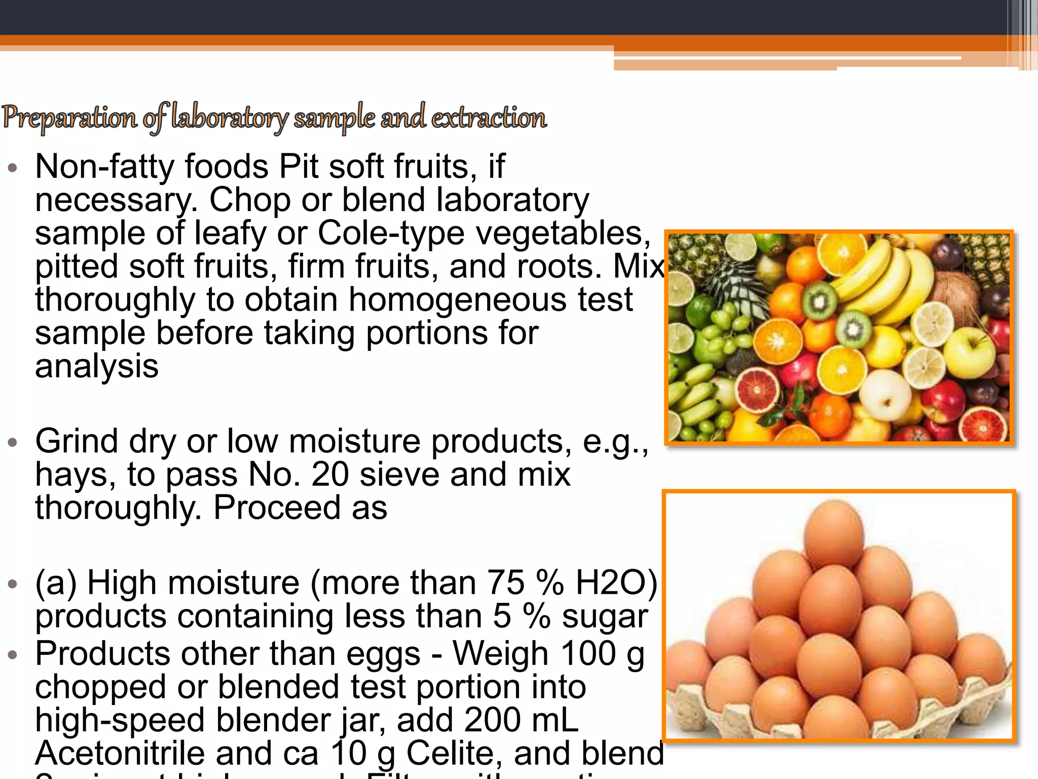 Determination of pesticides residue in grains,fruits, vegetables,milk ...