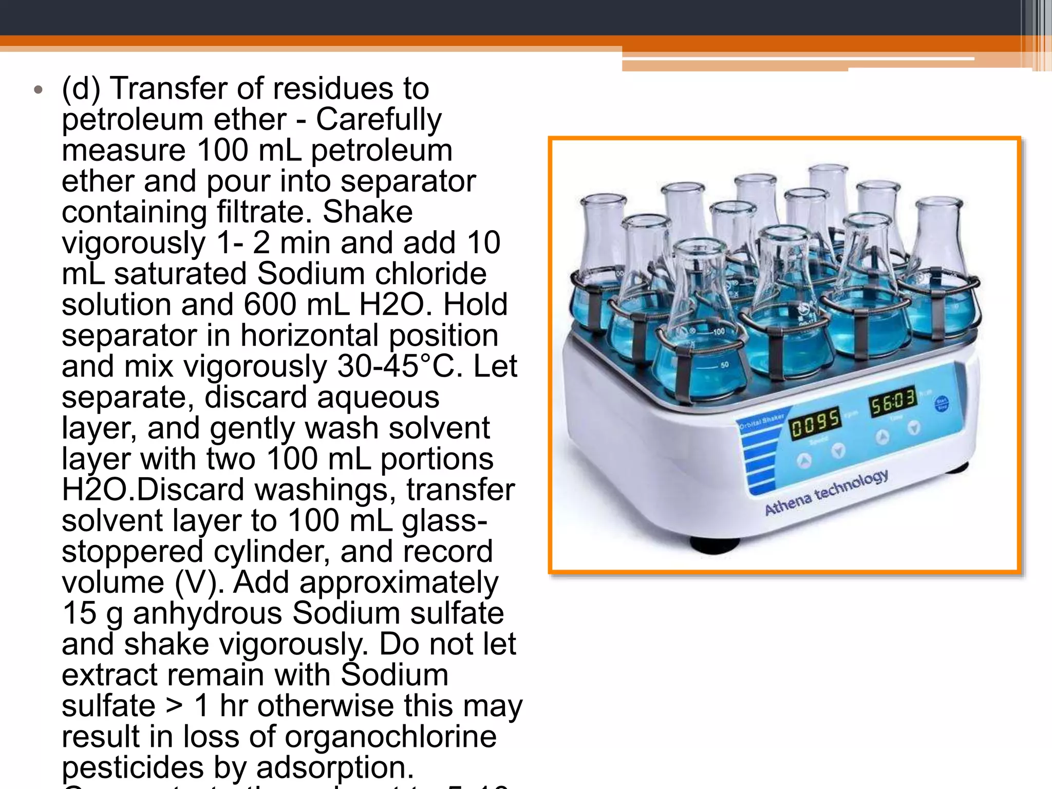 Determination of pesticides residue in grains,fruits, vegetables,milk ...