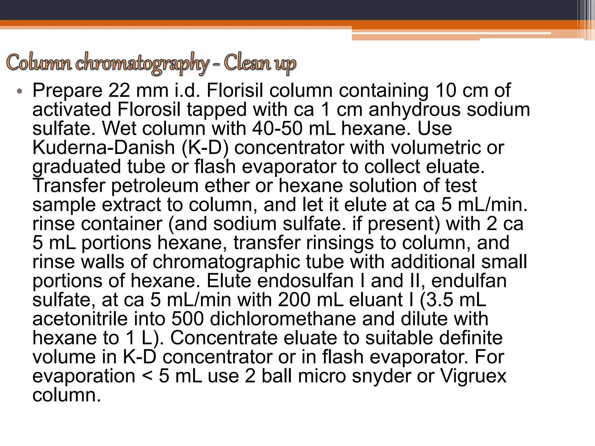 Determination of pesticides residue in grains,fruits, vegetables,milk ...