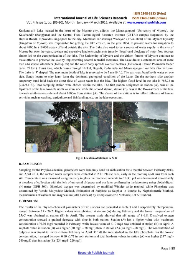 Determination Of Ph Dissolved Oxygen Sulphate Phosphate And Total Hardness As Of Some Physico