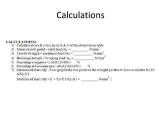 Determination of physical properties of steel, ductility etc | PPTX
