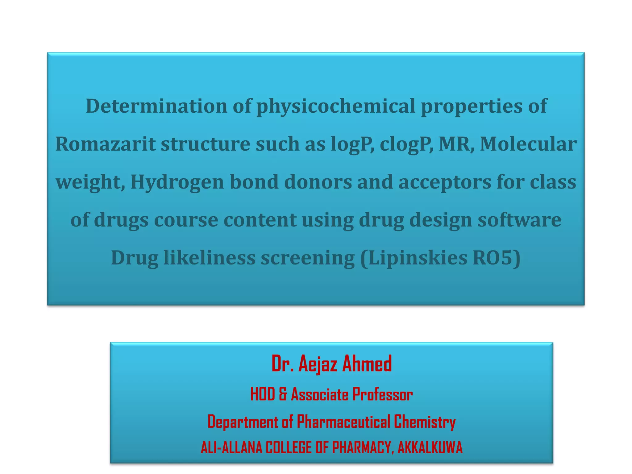 Determination Of Physicochemical Properties Of Romazarit Structure Such Pdf Chemistry Science
