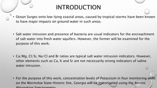 Determination of potassium levels In 4 monitoring wells on Isle of Hope ...