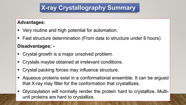 Application X-Ray crystallography in protein structure prediction.pptx | Chemistry | Science