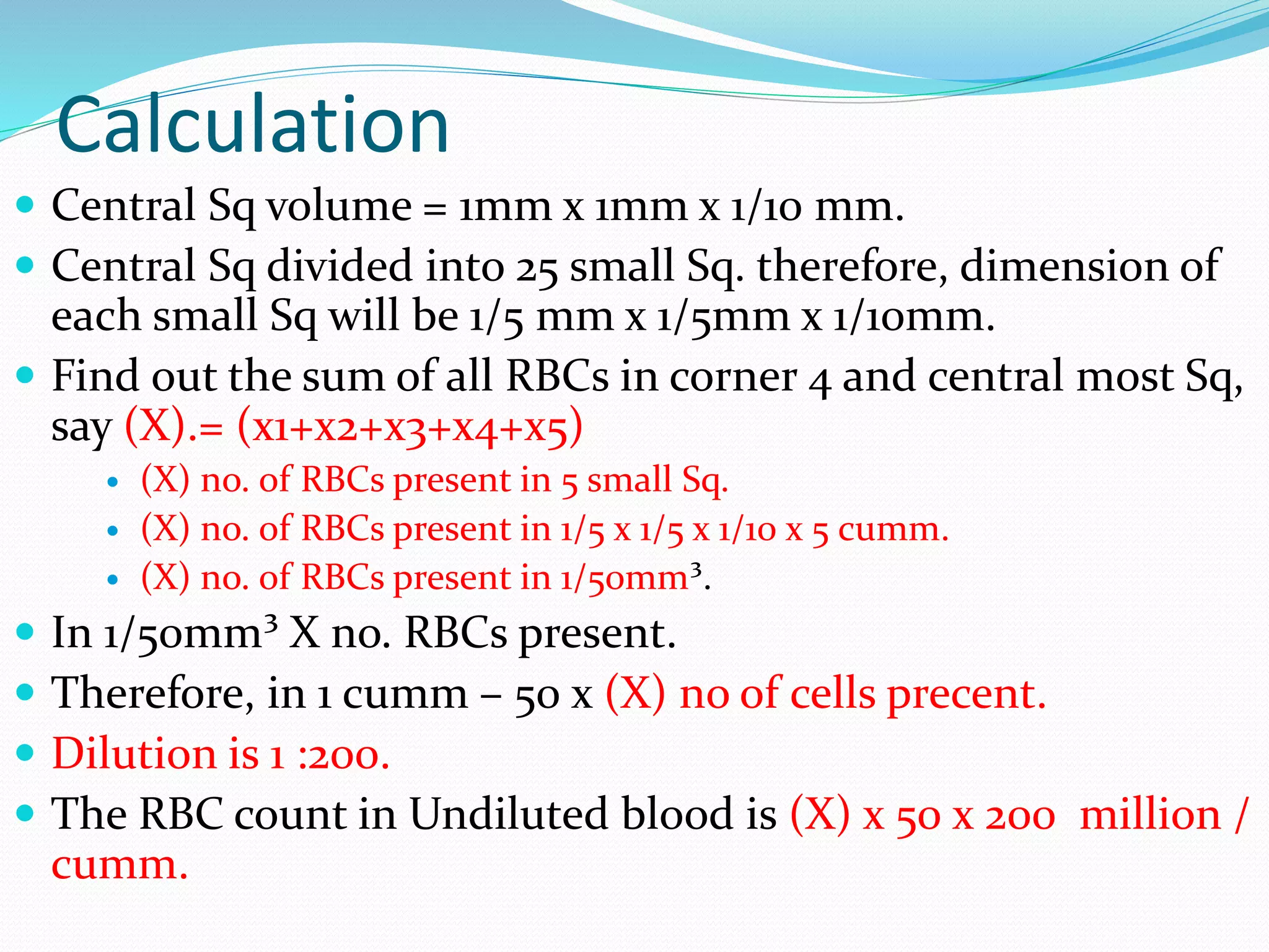 Determination of rbc count by Pandian M | PPTX