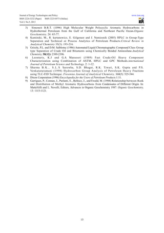 Determination of saturated hydrocarbon from nigerian crude oil from selected oil wells a ...