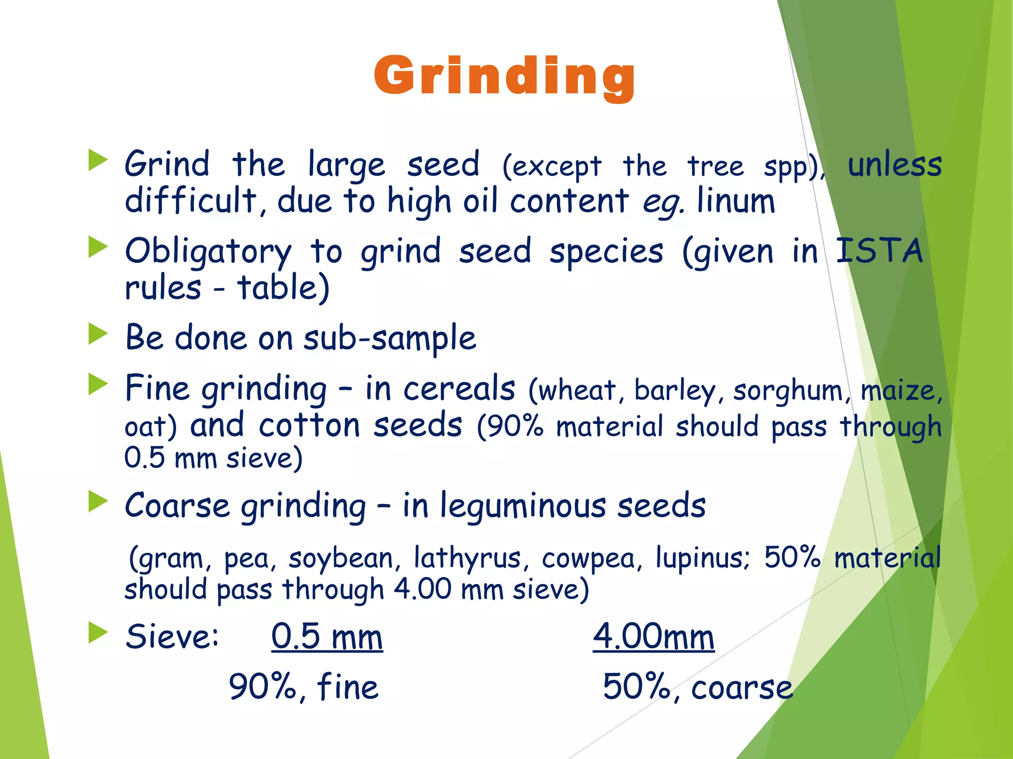 Determination of seed moisture content | PPT
