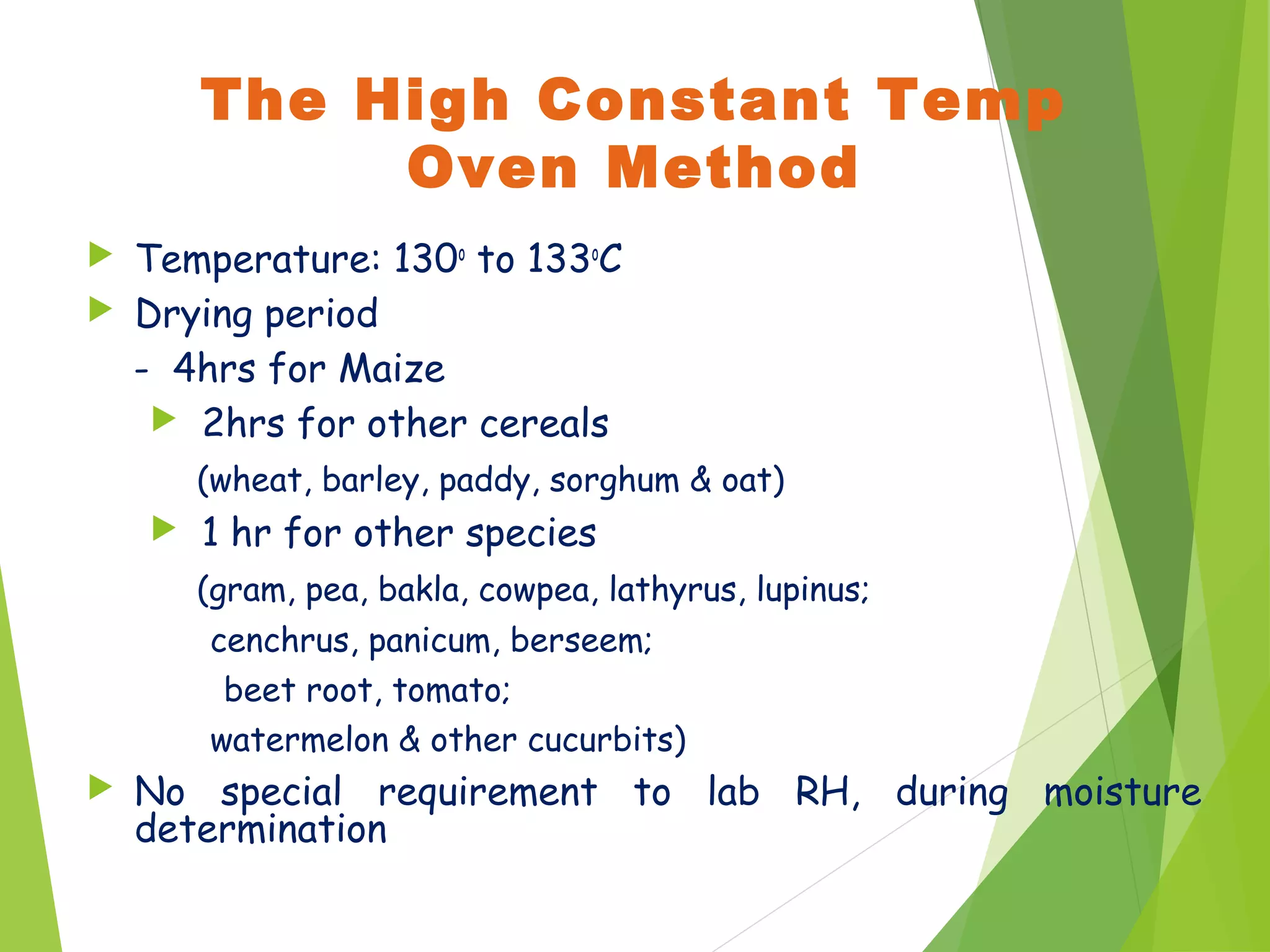Determination of seed moisture content | PPT