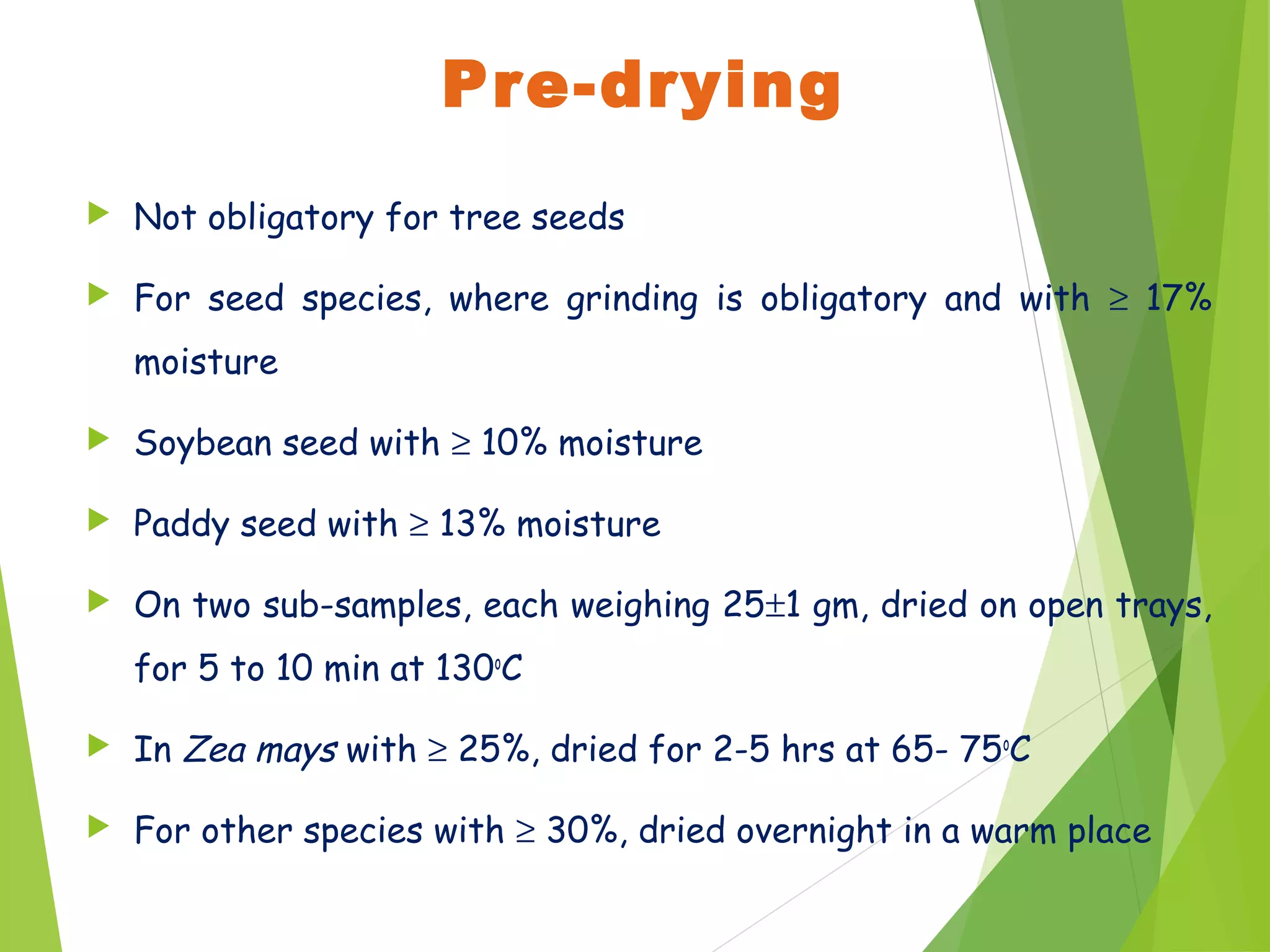 Determination of seed moisture content | PPT