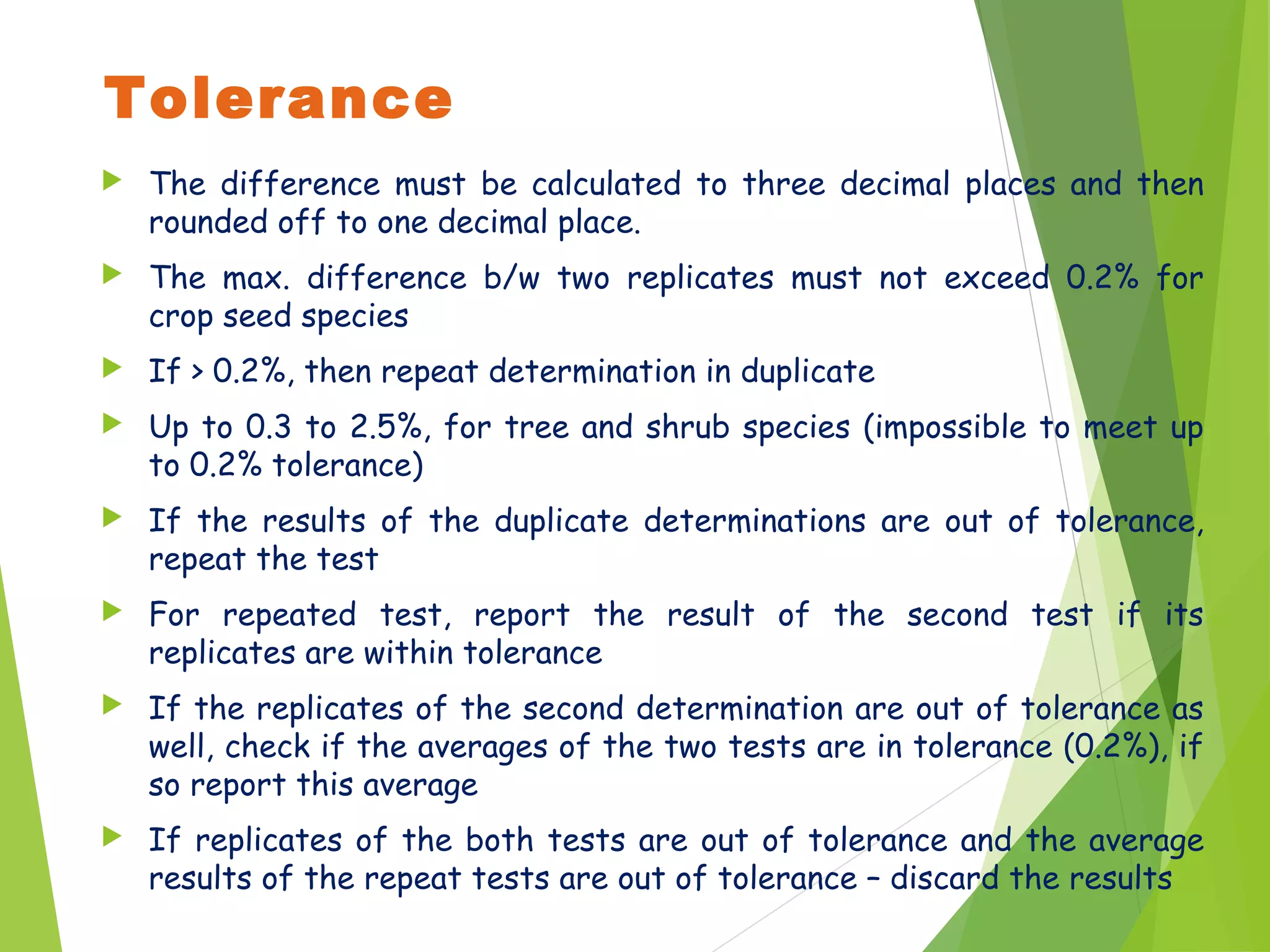 Determination of seed moisture content | PPT