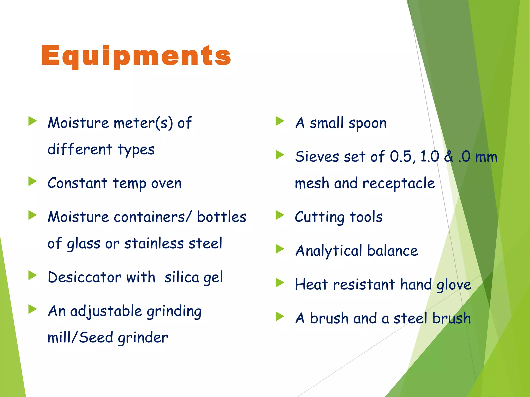 Determination of seed moisture content | PPT