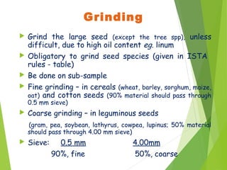 Determination of seed moisture content | PPT
