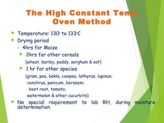 Determination of seed moisture content | PPT