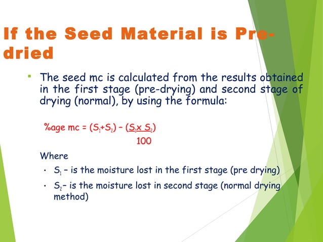 Determination of seed moisture content | PPT | Gardening | Home & Garden