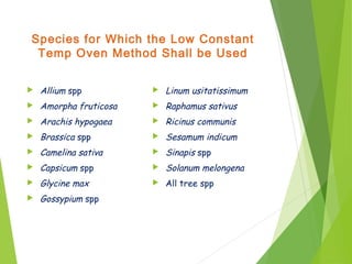 Determination of seed moisture content | PPT