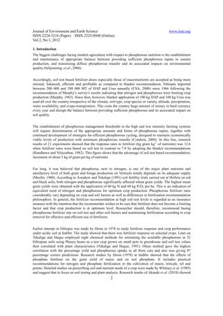Determination of soil p for optimum durum wheat production in ada抋 ...