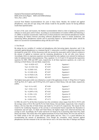 Determination of soil p for optimum durum wheat production in ada抋 ...